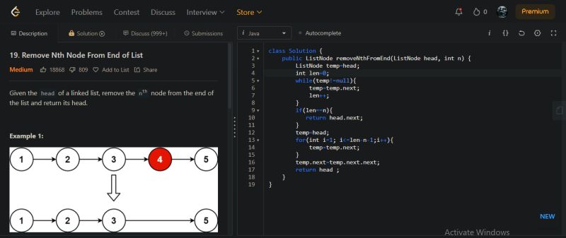 Ved Varshney on LinkedIn: I solved Leetcode problem 19 Remove Nth Node ... Ved Varshney on LinkedIn: I solved Leetcode problem 19 Remove Nth Node ...