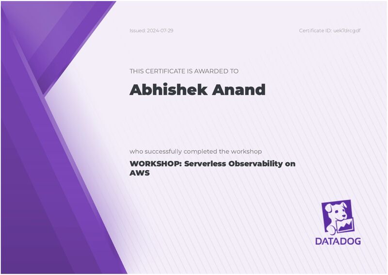 Abhishek Anand on LinkedIn: #aws #datadog #github #workshop #serverless ... Abhishek Anand on LinkedIn: #aws #datadog #github #workshop #serverless ...