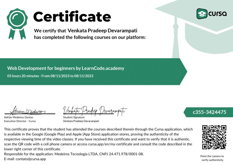 Venkata Pradeep Devarampati on LinkedIn: #cursa Venkata Pradeep Devarampati on LinkedIn: #cursa