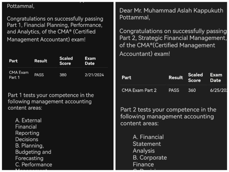 MUHAMMAD ASLAH KP on LinkedIn: #cmausa #achievements MUHAMMAD ASLAH KP on LinkedIn: #cmausa #achievements