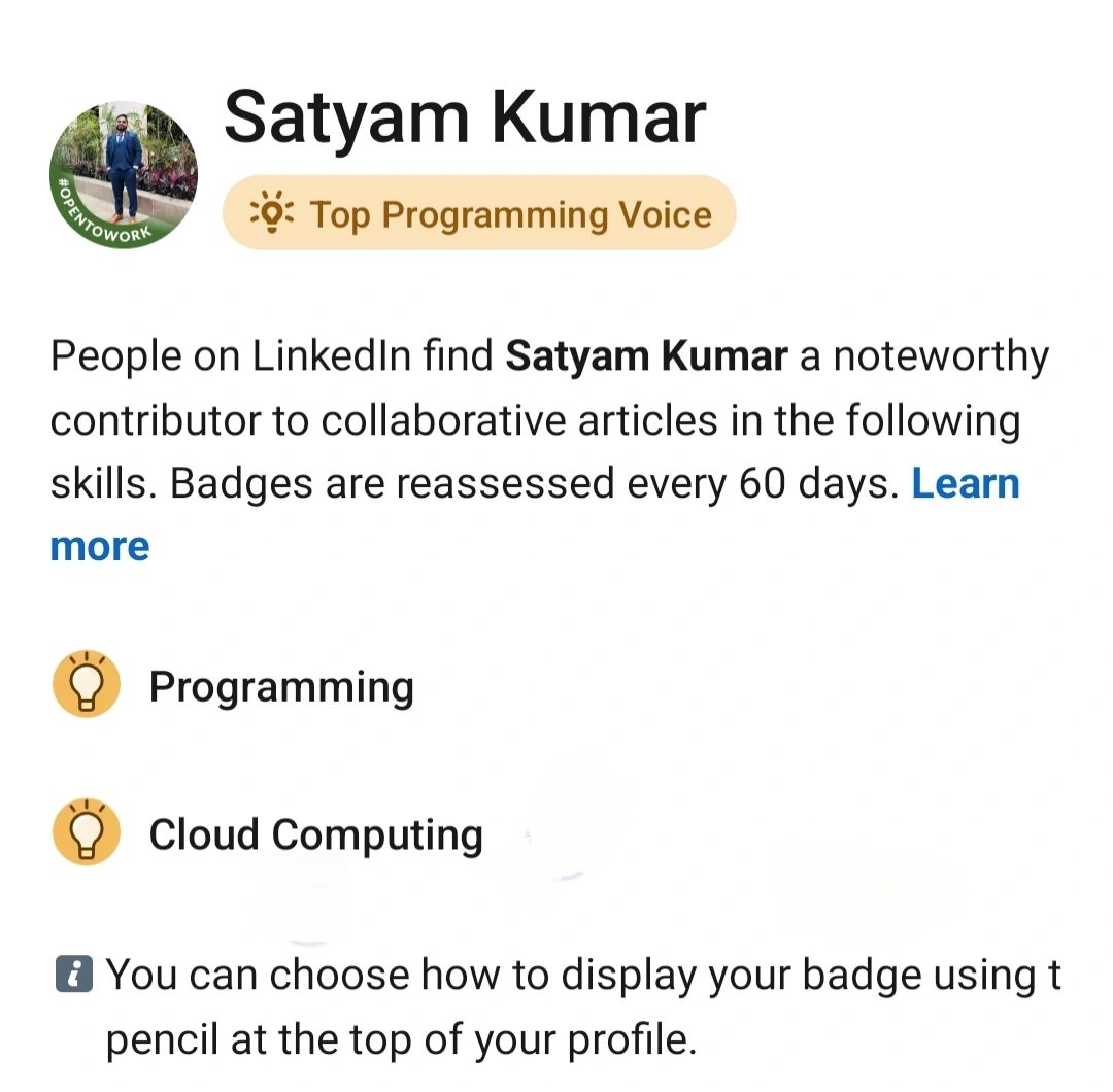 Satyam Kumar on LinkedIn: #topvoice #linkedin #programming #cloudcomputing Satyam Kumar on LinkedIn: #topvoice #linkedin #programming #cloudcomputing