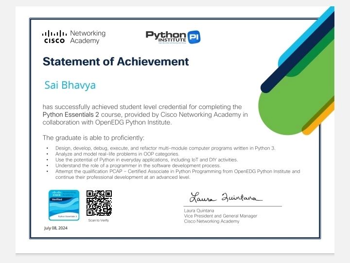 Sai Bhavya Vakkalagadda on LinkedIn: #python #programming #learning # ... Sai Bhavya Vakkalagadda on LinkedIn: #python #programming #learning # ...