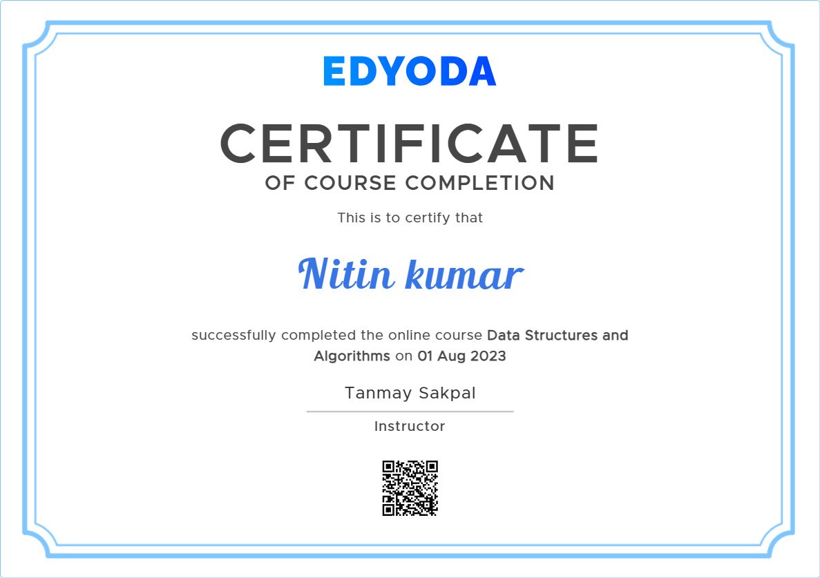 Nitin kumar on LinkedIn: #edyoda #dsa Nitin kumar on LinkedIn: #edyoda #dsa