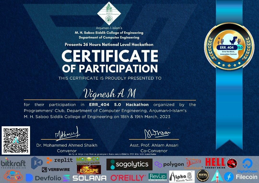 Vignesh A M on LinkedIn: #hackathon #experience #learning # ... Vignesh A M on LinkedIn: #hackathon #experience #learning # ...