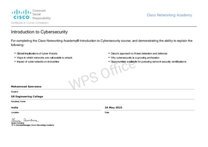 Mohammad Samreena on LinkedIn: #cisconetworkingacademy #cybersecurity Mohammad Samreena on LinkedIn: #cisconetworkingacademy #cybersecurity