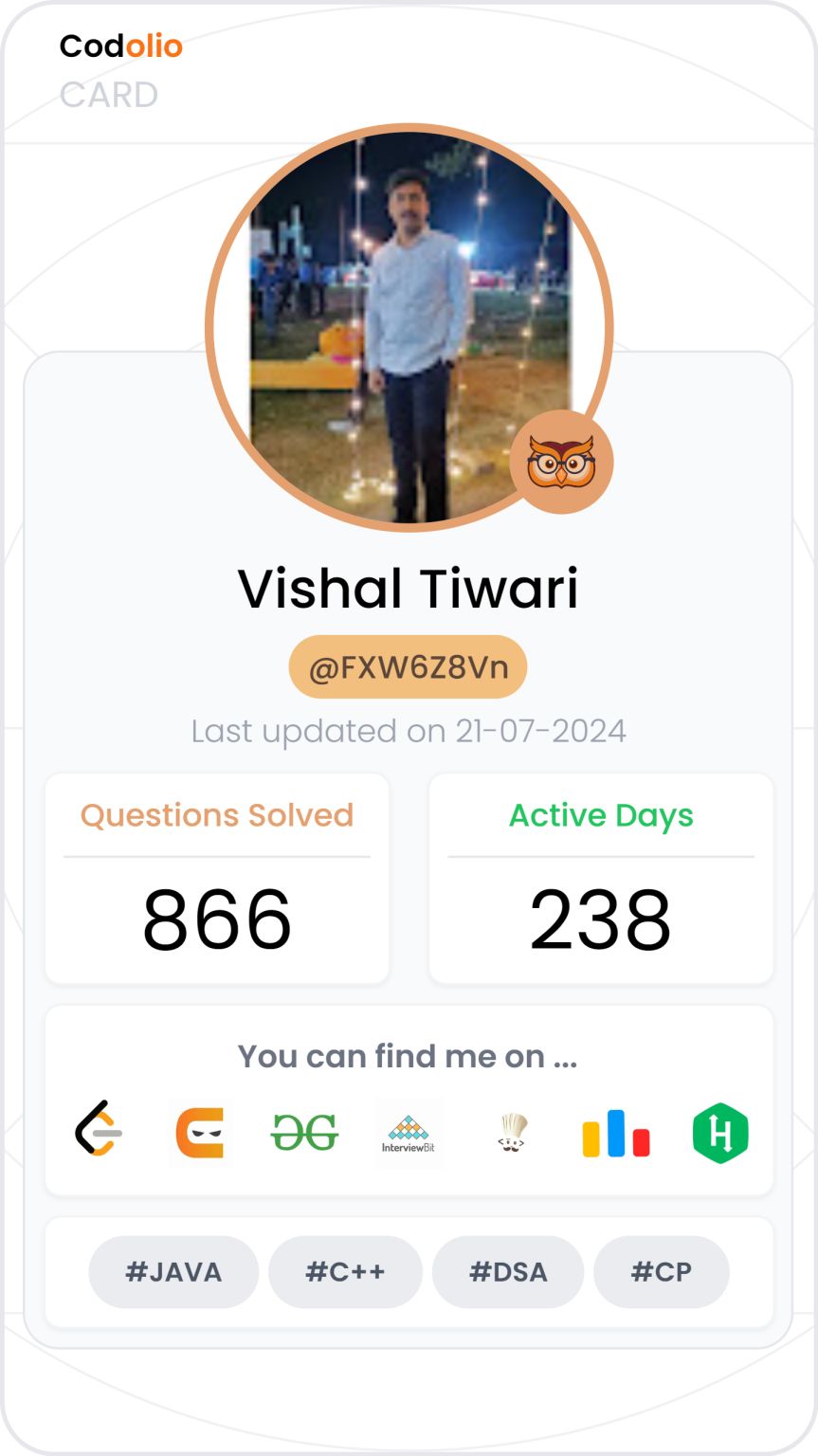 Vishal Tiwari on LinkedIn: #competitiveprogramming #coding #leetcode # ... Vishal Tiwari on LinkedIn: #competitiveprogramming #coding #leetcode # ...