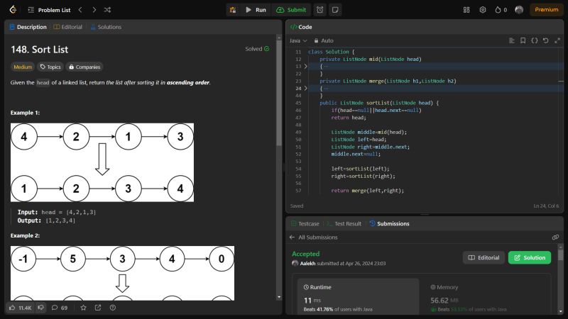 Aalekh Maurya on LinkedIn: #day148 #java #linkedlist #sorting # ... Aalekh Maurya on LinkedIn: #day148 #java #linkedlist #sorting # ...