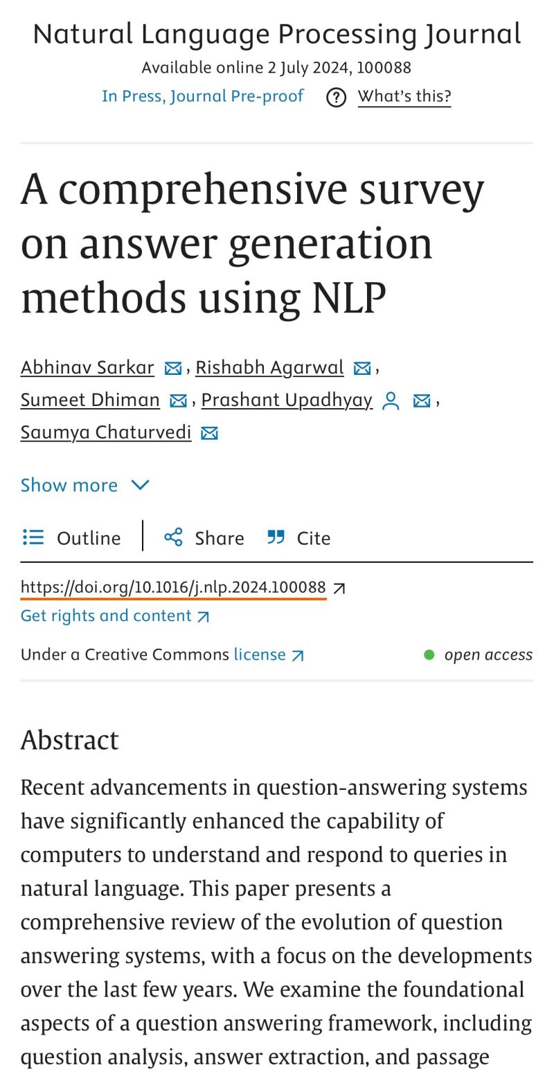 Prashant Upadhyay on LinkedIn: #nlp #survey #elseiver #sciencedirect # ... Prashant Upadhyay on LinkedIn: #nlp #survey #elseiver #sciencedirect # ...