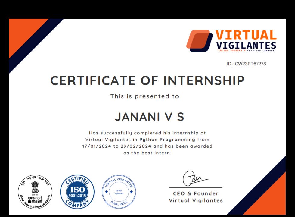 vs janani on LinkedIn: #python #internship #careergrowth # ... vs janani on LinkedIn: #python #internship #careergrowth # ...
