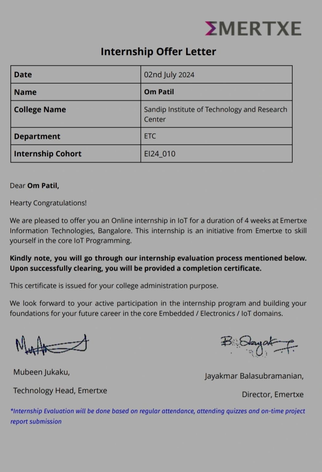 Om Patil on LinkedIn: #internship #intern #emertxe #iot #etc #learning Om Patil on LinkedIn: #internship #intern #emertxe #iot #etc #learning