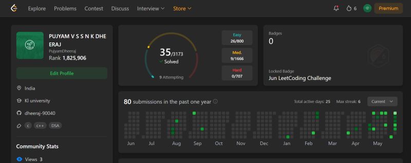 PUJYAM DHEERAJ on LinkedIn: #100daysofcode #100daysofcode #leetcode # ... PUJYAM DHEERAJ on LinkedIn: #100daysofcode #100daysofcode #leetcode # ...