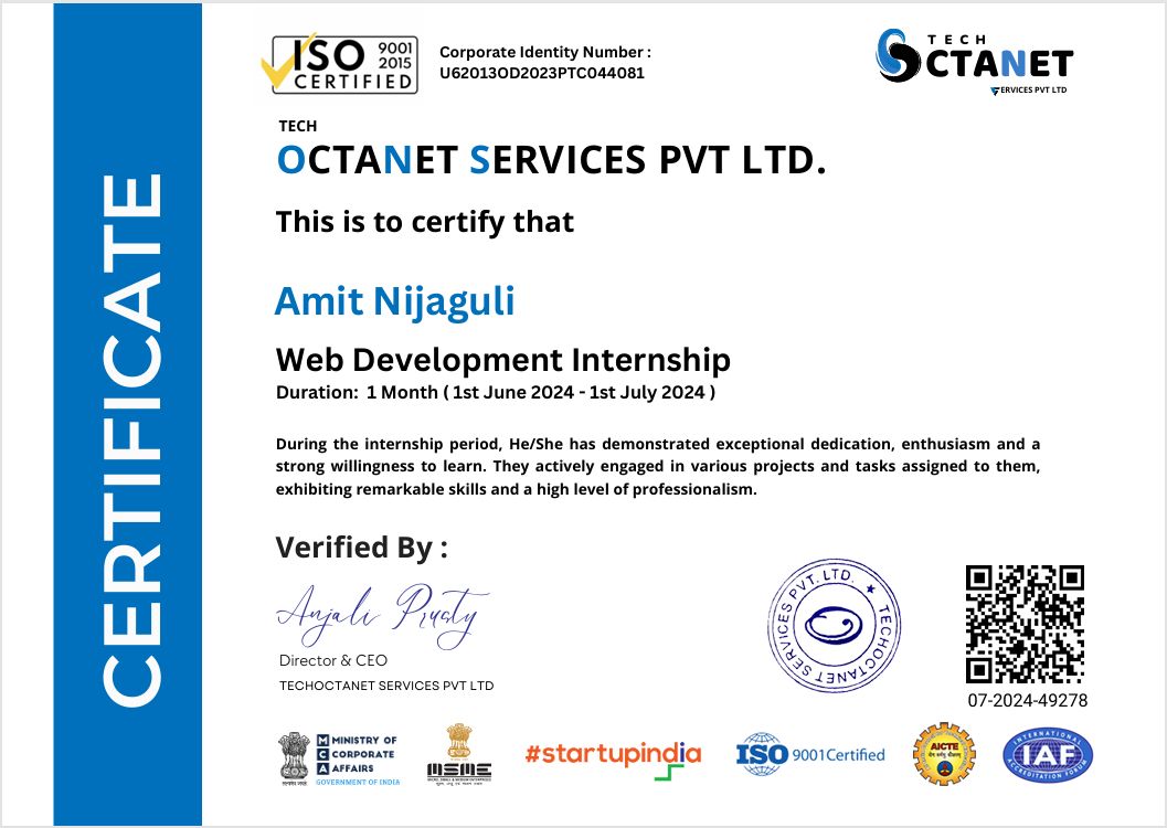 Amit Nijaguli on LinkedIn: #webdev #internship #coding Amit Nijaguli on LinkedIn: #webdev #internship #coding