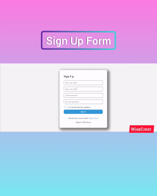 Raj Kumar on LinkedIn: #webdesign #signup #html #css Raj Kumar on LinkedIn: #webdesign #signup #html #css
