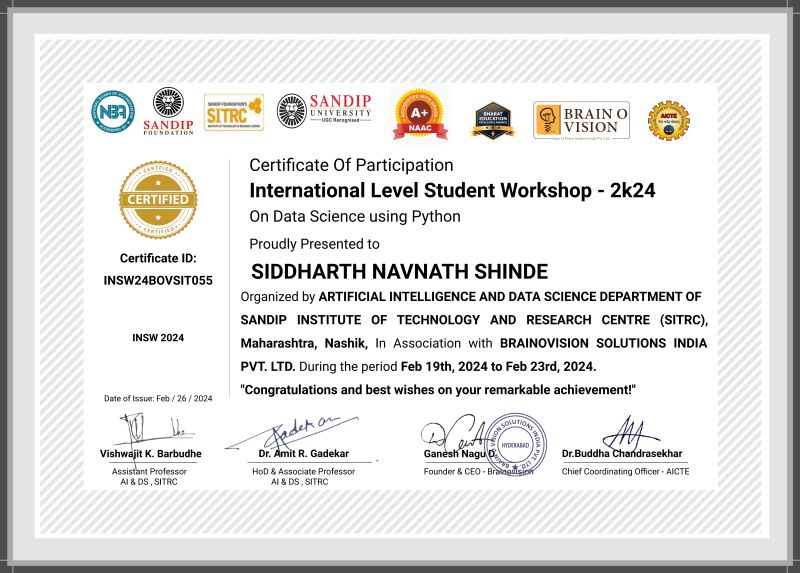 Siddharth Shinde on LinkedIn: #internationalworkshop #knowledge # ... Siddharth Shinde on LinkedIn: #internationalworkshop #knowledge # ...