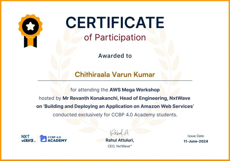Varun Kumar Chithiraala on LinkedIn: #nxtwave #ccbp #aws # ... Varun Kumar Chithiraala on LinkedIn: #nxtwave #ccbp #aws # ...