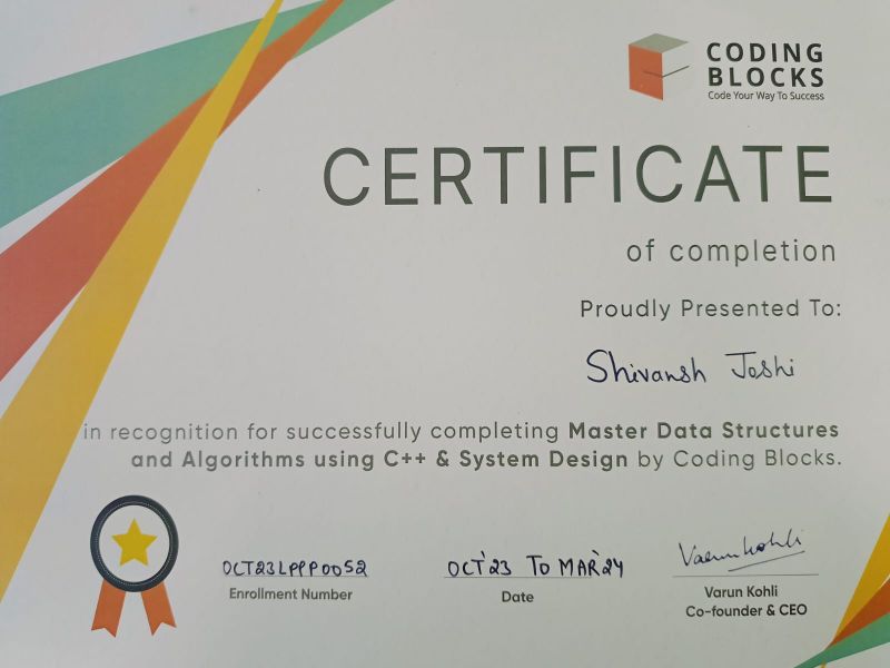 Shivansh Joshi on LinkedIn: #dsa #cplusplus #codingblocks # ... Shivansh Joshi on LinkedIn: #dsa #cplusplus #codingblocks # ...