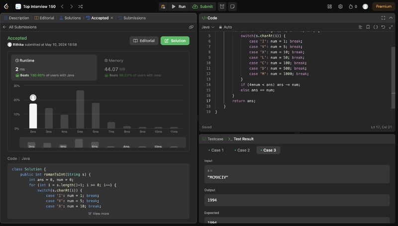 Rithika Kalaimani on LinkedIn: #leetcode #romanintegers #hashmap #java ... Rithika Kalaimani on LinkedIn: #leetcode #romanintegers #hashmap #java ...