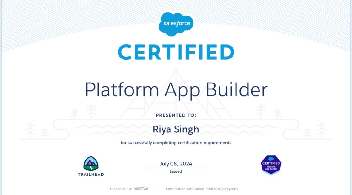 Riya Singh on LinkedIn: #salesforcecertified #salesforcecommunity # ... Riya Singh on LinkedIn: #salesforcecertified #salesforcecommunity # ...