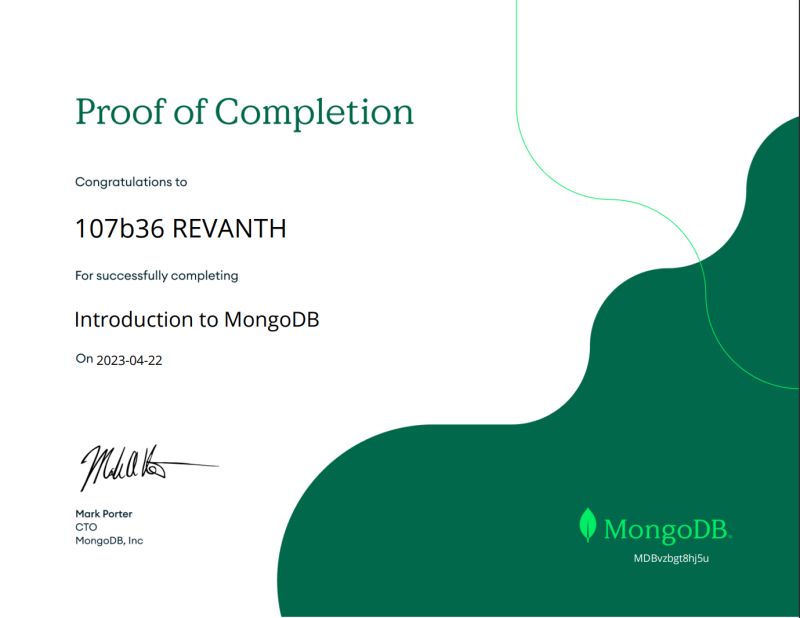 VUNNAM REVANTH on LinkedIn: #mongodb #nosql #infosysspringboard # ... VUNNAM REVANTH on LinkedIn: #mongodb #nosql #infosysspringboard # ...