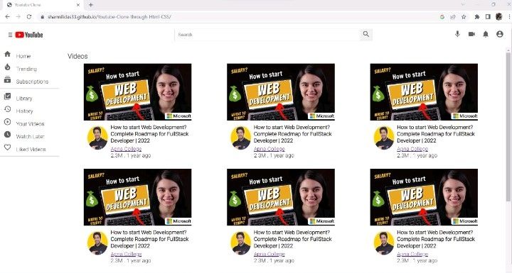 Sharmili Das on LinkedIn: #youtubeclone #html #css Sharmili Das on LinkedIn: #youtubeclone #html #css