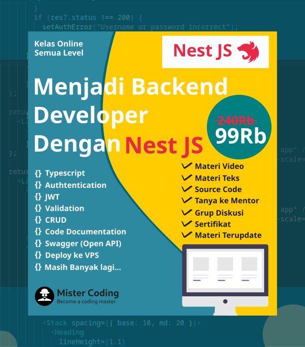 Agik Setiawan on LinkedIn: Promo menguasai Nest JS dari dasar sampai ... Agik Setiawan on LinkedIn: Promo menguasai Nest JS dari dasar sampai ...