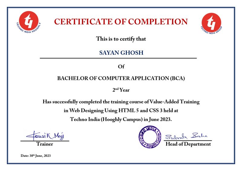 Sayan Ghosh on LinkedIn: #html #css #webdevelopment #technoindiahooghly ... Sayan Ghosh on LinkedIn: #html #css #webdevelopment #technoindiahooghly ...