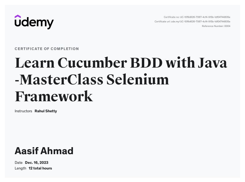 Md Aasif Ahmad Warsi on LinkedIn: #selenium #bdd #java Md Aasif Ahmad Warsi on LinkedIn: #selenium #bdd #java