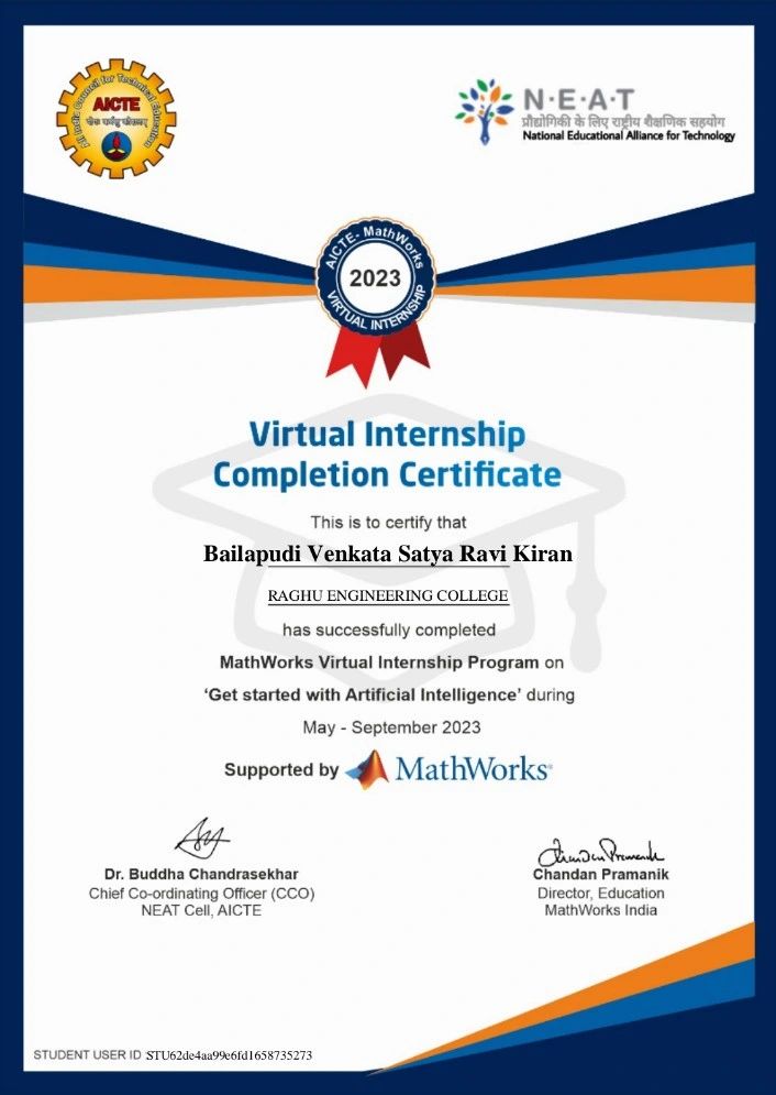 BAILAPUDI VENKATA SATYA RAVI KIRAN on LinkedIn: Successfully completed ... BAILAPUDI VENKATA SATYA RAVI KIRAN on LinkedIn: Successfully completed ...