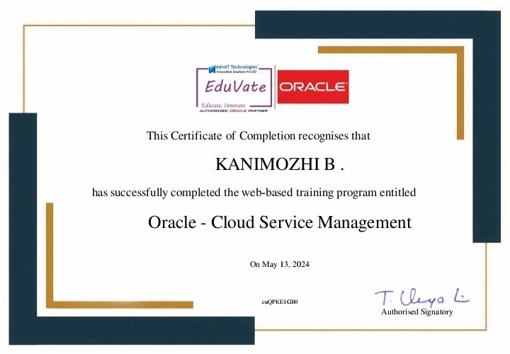 Kanimozhi Baskaran on LinkedIn: #oraclecloud #clousservicemanagement # ... Kanimozhi Baskaran on LinkedIn: #oraclecloud #clousservicemanagement # ...