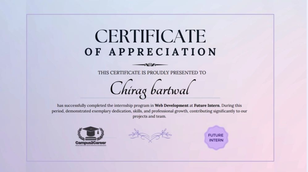 Chirag Bartwal on LinkedIn: #internship #futureintern #html #css #front ... Chirag Bartwal on LinkedIn: #internship #futureintern #html #css #front ...