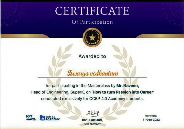 Iswarya Vedhantham on LinkedIn: # Naveen sir thanks for your valuable ... Iswarya Vedhantham on LinkedIn: # Naveen sir thanks for your valuable ...