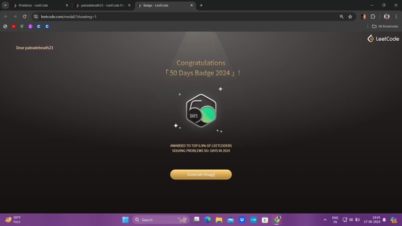 Debnath Patra on LinkedIn: #leetcode #codingjourney #50daysbadge Debnath Patra on LinkedIn: #leetcode #codingjourney #50daysbadge