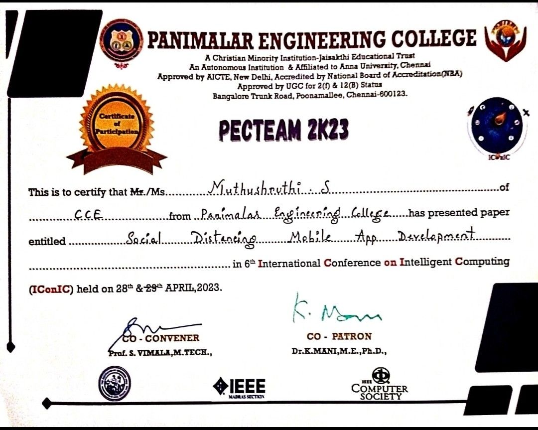 Muthu Shruthi S on LinkedIn: #pecteam #iconic #panimalar Muthu Shruthi S on LinkedIn: #pecteam #iconic #panimalar