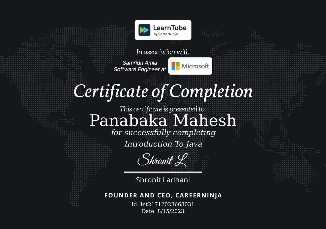 Panabaka Mahesh on LinkedIn: #experience #javaprogramming #javascript # ... Panabaka Mahesh on LinkedIn: #experience #javaprogramming #javascript # ...