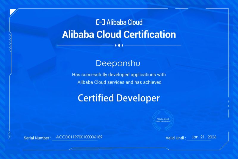 Deepanshu Attri on LinkedIn: #alibabacloud #alibabacertification Deepanshu Attri on LinkedIn: #alibabacloud #alibabacertification