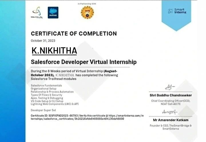 Sai Nikhitha Karuturi on LinkedIn: #salesforce #developer # ... Sai Nikhitha Karuturi on LinkedIn: #salesforce #developer # ...
