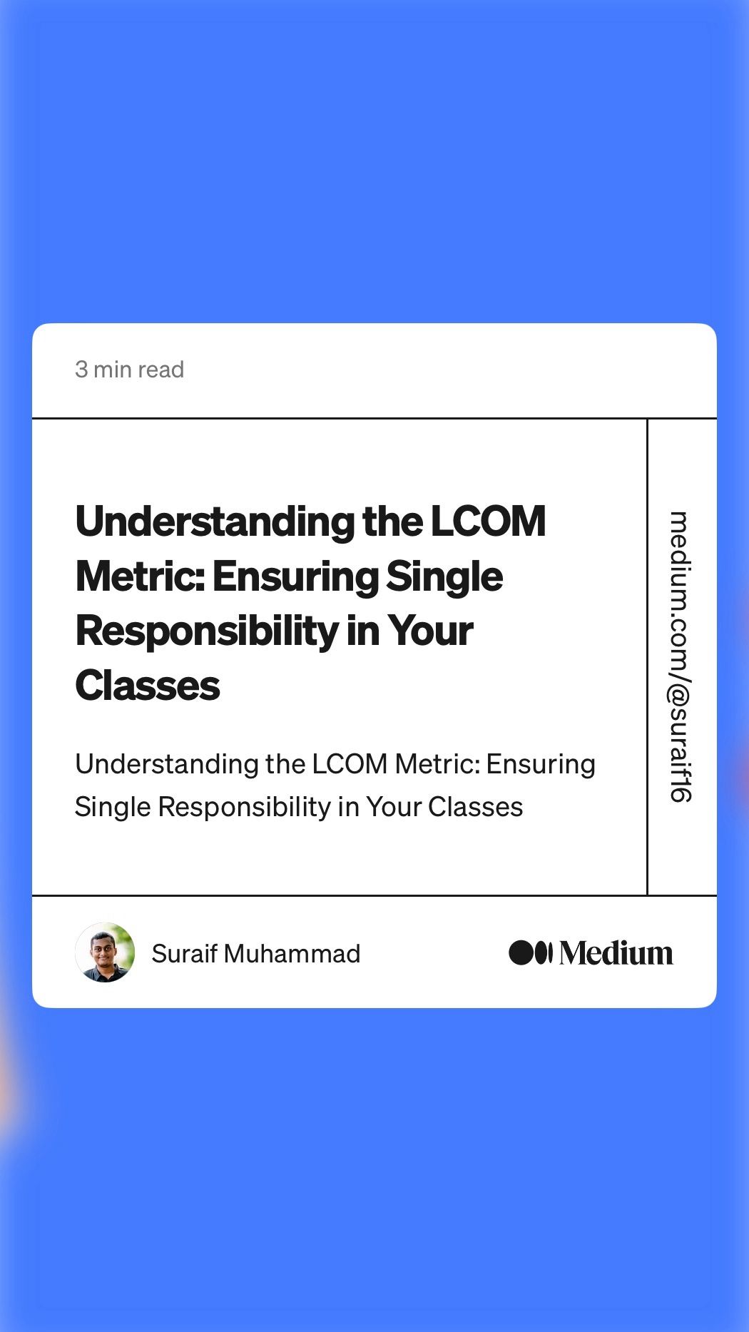 Suraif Muhammad on LinkedIn: #softwaredevelopment #cleancode #srp #lcom ... Suraif Muhammad on LinkedIn: #softwaredevelopment #cleancode #srp #lcom ...
