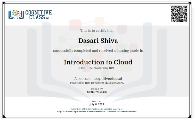 Dasari Shiva on LinkedIn: #ibm #cognitiveclassai #cloudcomputing # ... Dasari Shiva on LinkedIn: #ibm #cognitiveclassai #cloudcomputing # ...