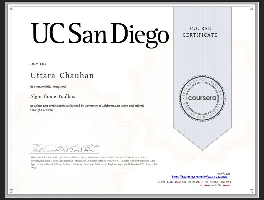 UTTARA CHAUHAN on LinkedIn: #certifications #dsa #algorithms UTTARA CHAUHAN on LinkedIn: #certifications #dsa #algorithms