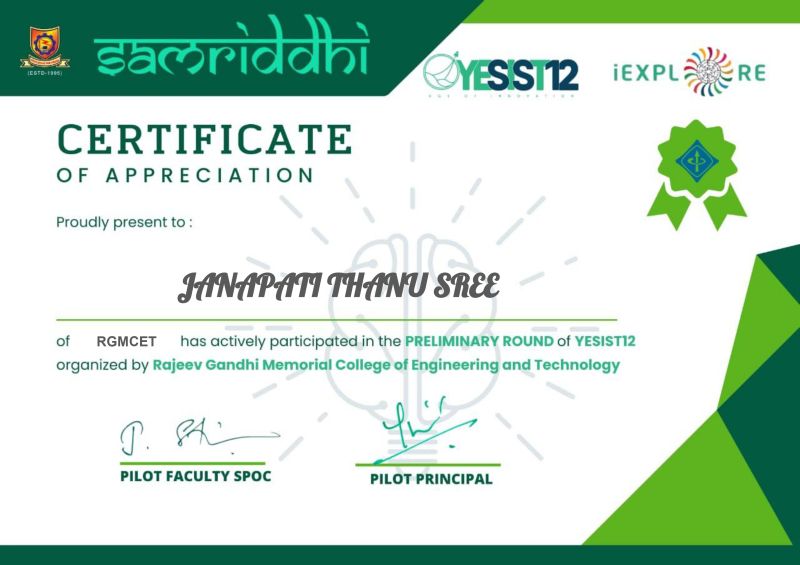 Thanusree Janapati on LinkedIn: #ieee #yesist12 #innovation #teamwork Thanusree Janapati on LinkedIn: #ieee #yesist12 #innovation #teamwork