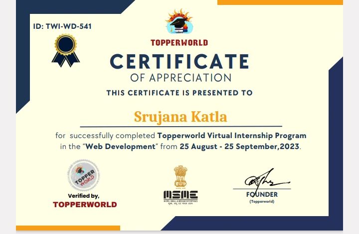 Srujana Katla on LinkedIn: #webdevelopment #topperworld #topperworld Srujana Katla on LinkedIn: #webdevelopment #topperworld #topperworld