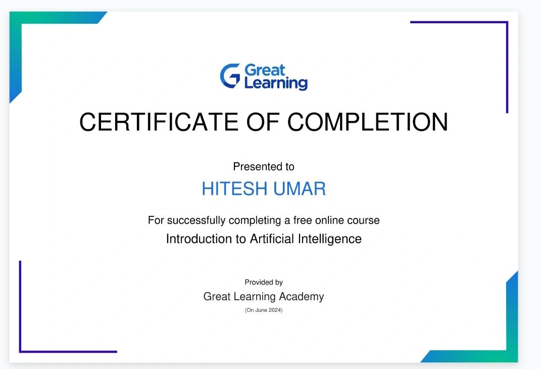 Hitesh Umar on LinkedIn: Hi all, I have successfully completed the ... Hitesh Umar on LinkedIn: Hi all, I have successfully completed the ...