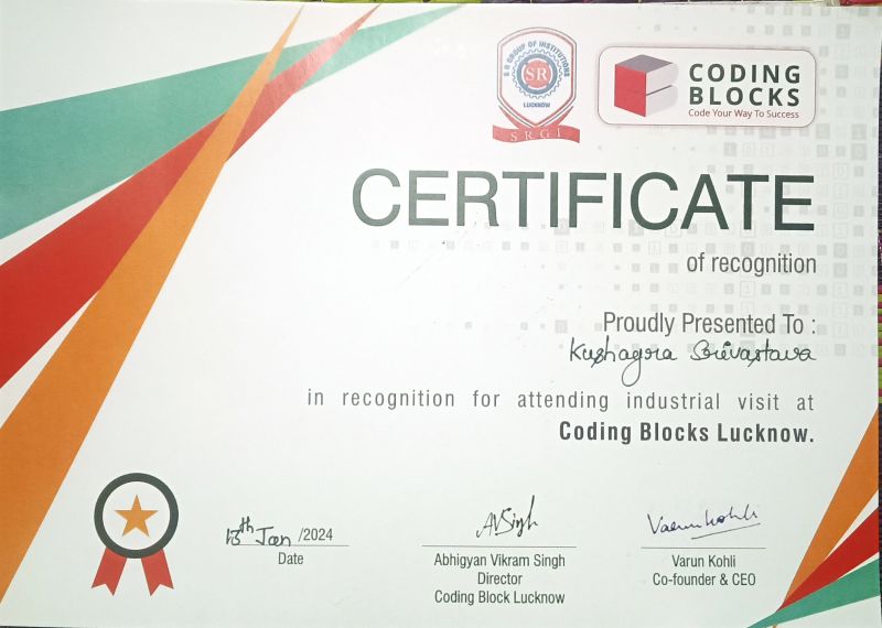 Kushagra Srivastava on LinkedIn: #codingblocks #industrialvisit # ... Kushagra Srivastava on LinkedIn: #codingblocks #industrialvisit # ...