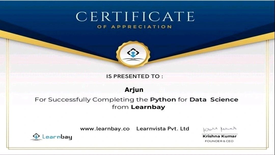 Arjun P on LinkedIn: #datascience #python #learnbay Arjun P on LinkedIn: #datascience #python #learnbay