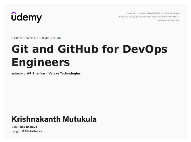 krishna kanth on LinkedIn: Completed the Git DevOps - Valaxy ... krishna kanth on LinkedIn: Completed the Git DevOps - Valaxy ...