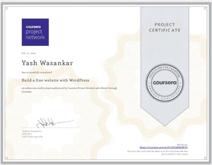 Yash Wasankar on LinkedIn: #wordpress #webdesign #courseracertified Yash Wasankar on LinkedIn: #wordpress #webdesign #courseracertified