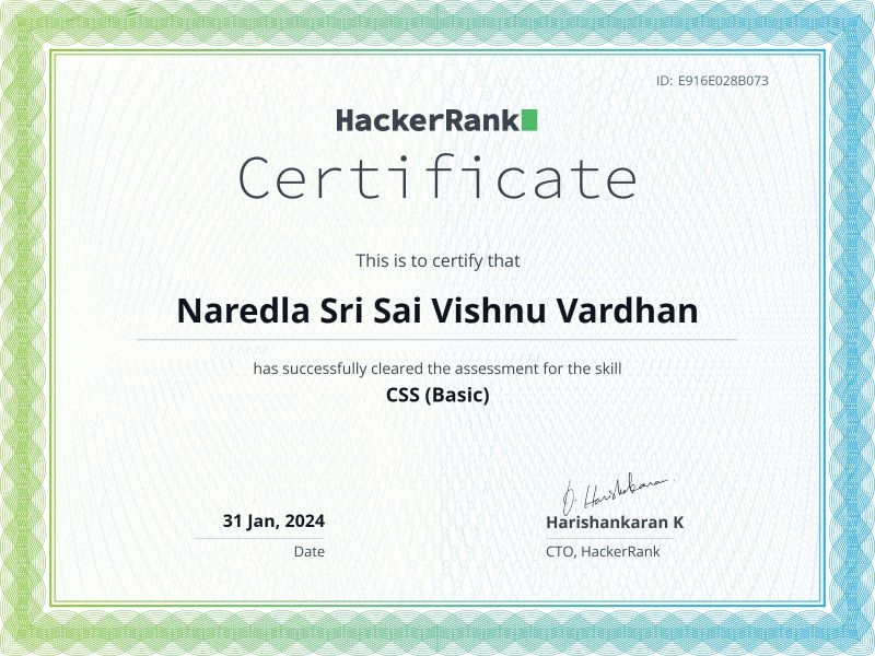 Naredla Sri Sai Vishnu Vardhan on LinkedIn: #css #student #certify # ... Naredla Sri Sai Vishnu Vardhan on LinkedIn: #css #student #certify # ...