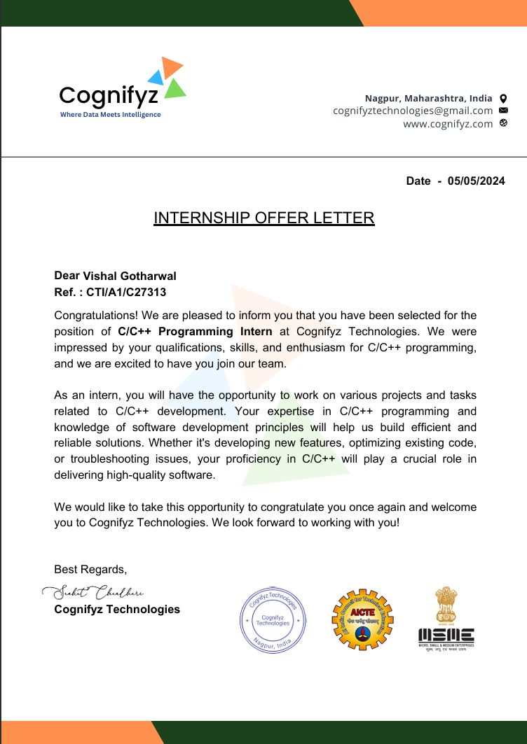 Vishal Gotharwal on LinkedIn: 👋 Just started my summer internship with ... Vishal Gotharwal on LinkedIn: 👋 Just started my summer internship with ...