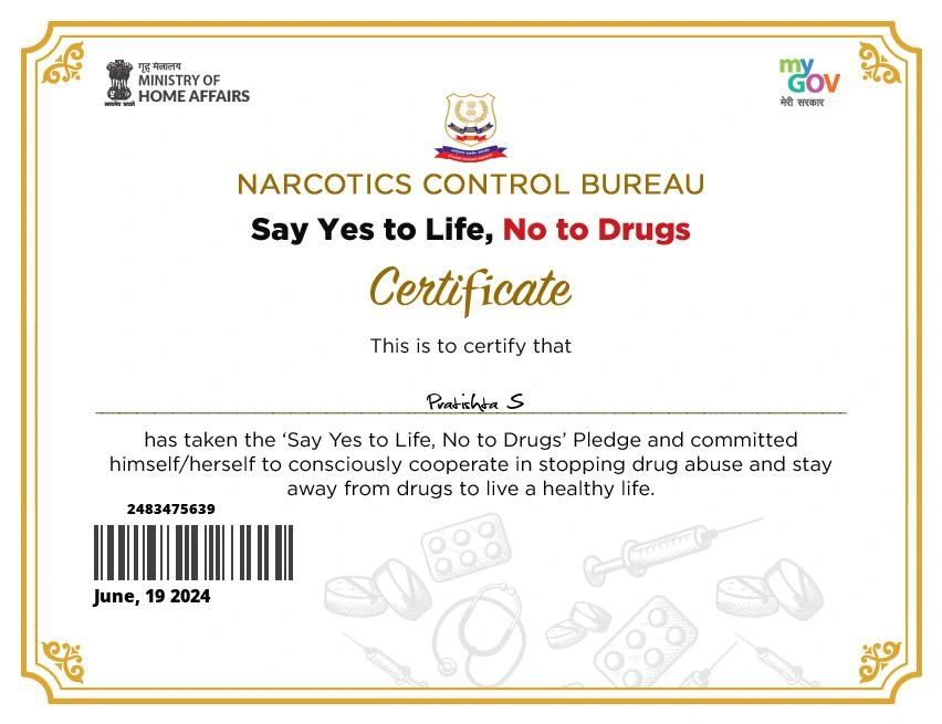 Pratishta Srikanth Prakash on LinkedIn: #saynotodrugs # ... Pratishta Srikanth Prakash on LinkedIn: #saynotodrugs # ...