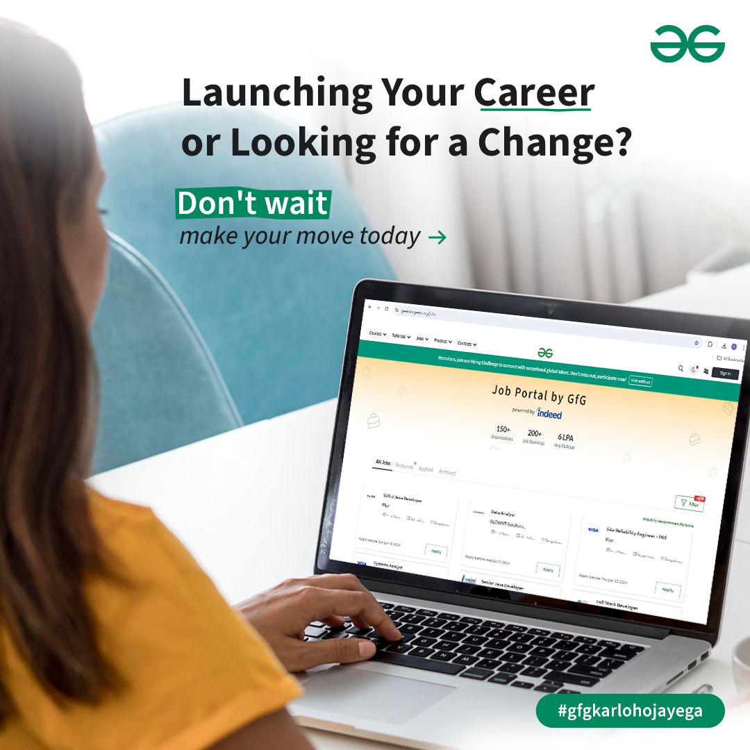 Job Portal by GeeksforGeeks on LinkedIn: #gfgkarlohojayega #gfg # ... Job Portal by GeeksforGeeks on LinkedIn: #gfgkarlohojayega #gfg # ...